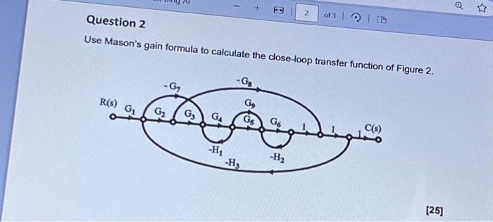 Solved Use Mason's gain formula to calculate the close-loop | Chegg.com