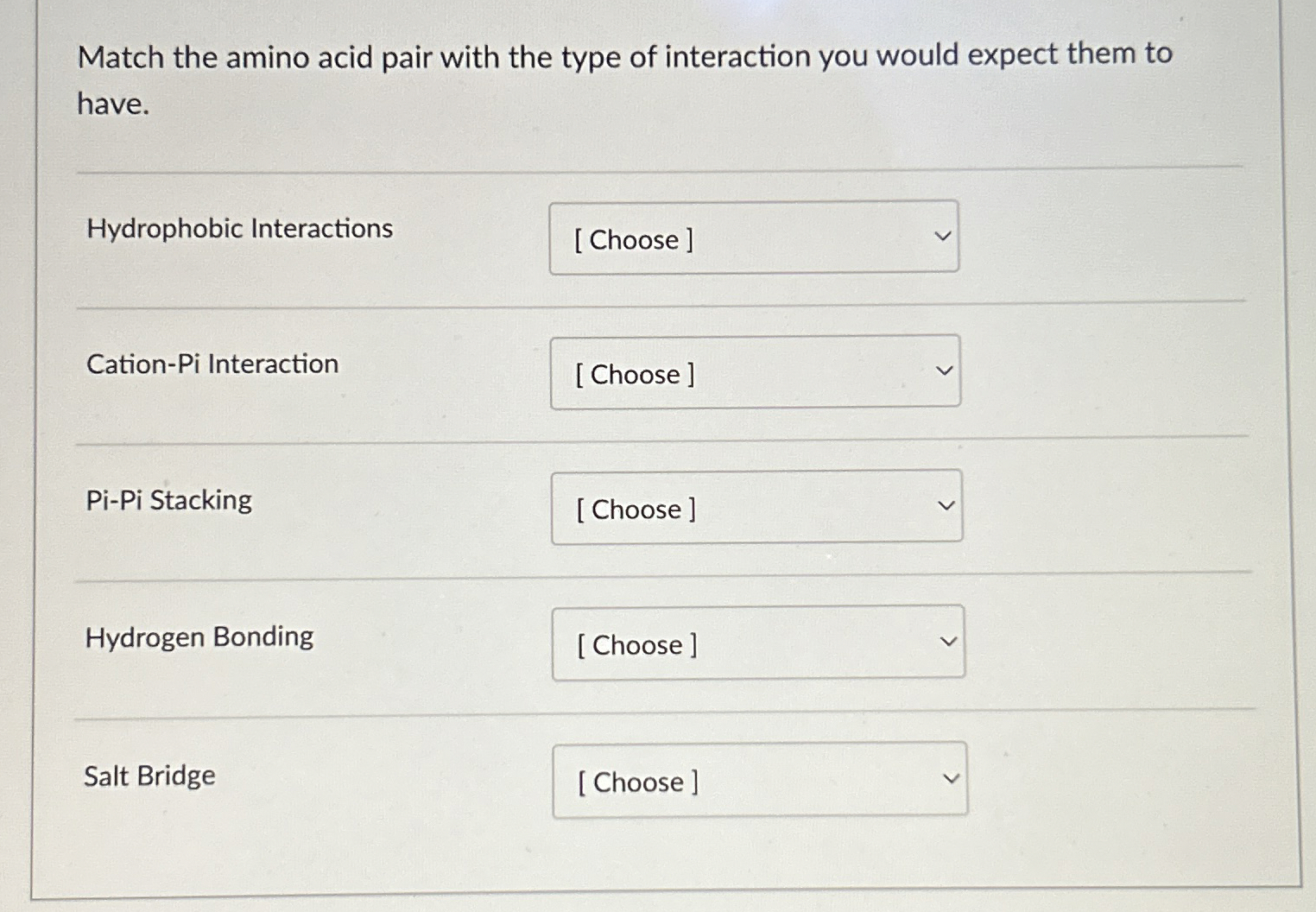 Solved Match the amino acid pair with the type of | Chegg.com