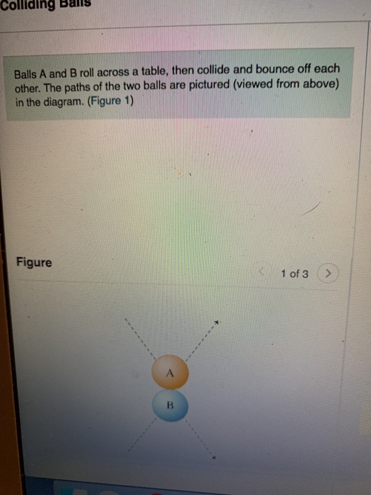 Solved voluty Dalla Balls A and B roll across a table, then | Chegg.com