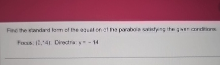 Solved Find the standard form of the equation of the | Chegg.com