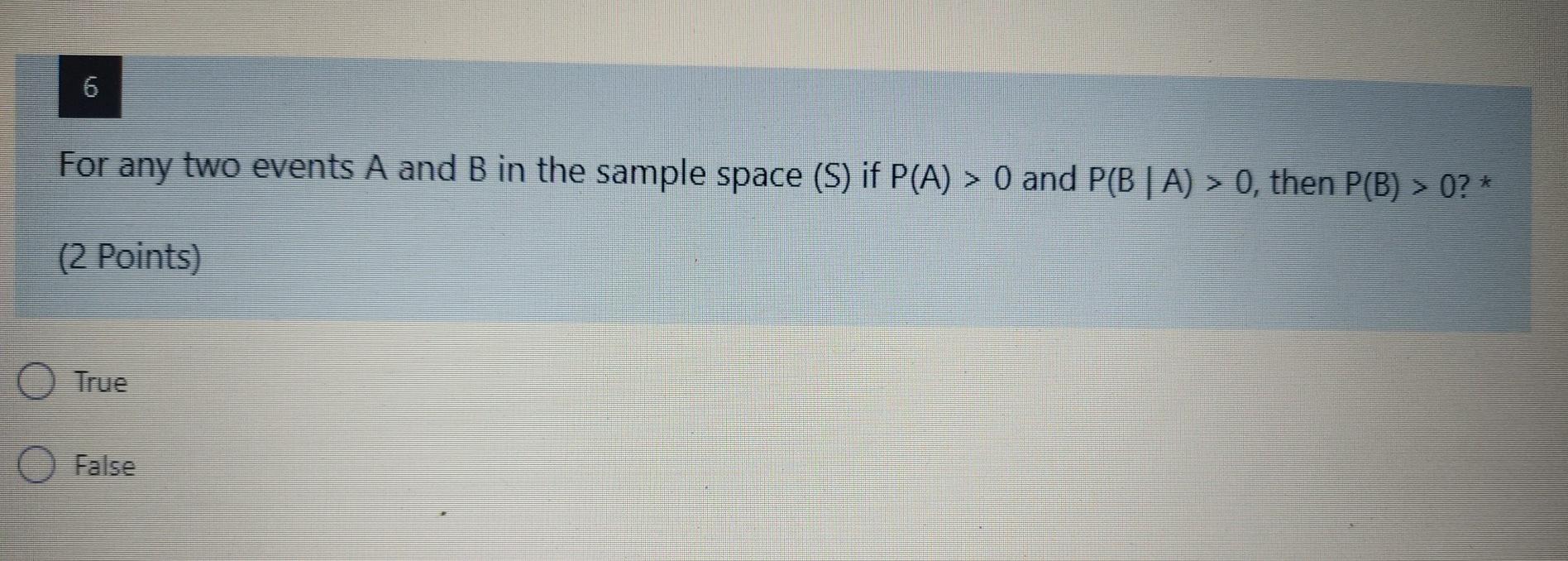 Solved For any two events A and B in the sample space (S) if | Chegg.com