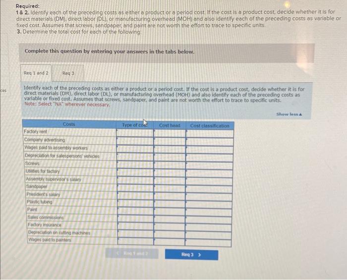 Solved Required: 1 \& 2 . Identify each of the preceding | Chegg.com