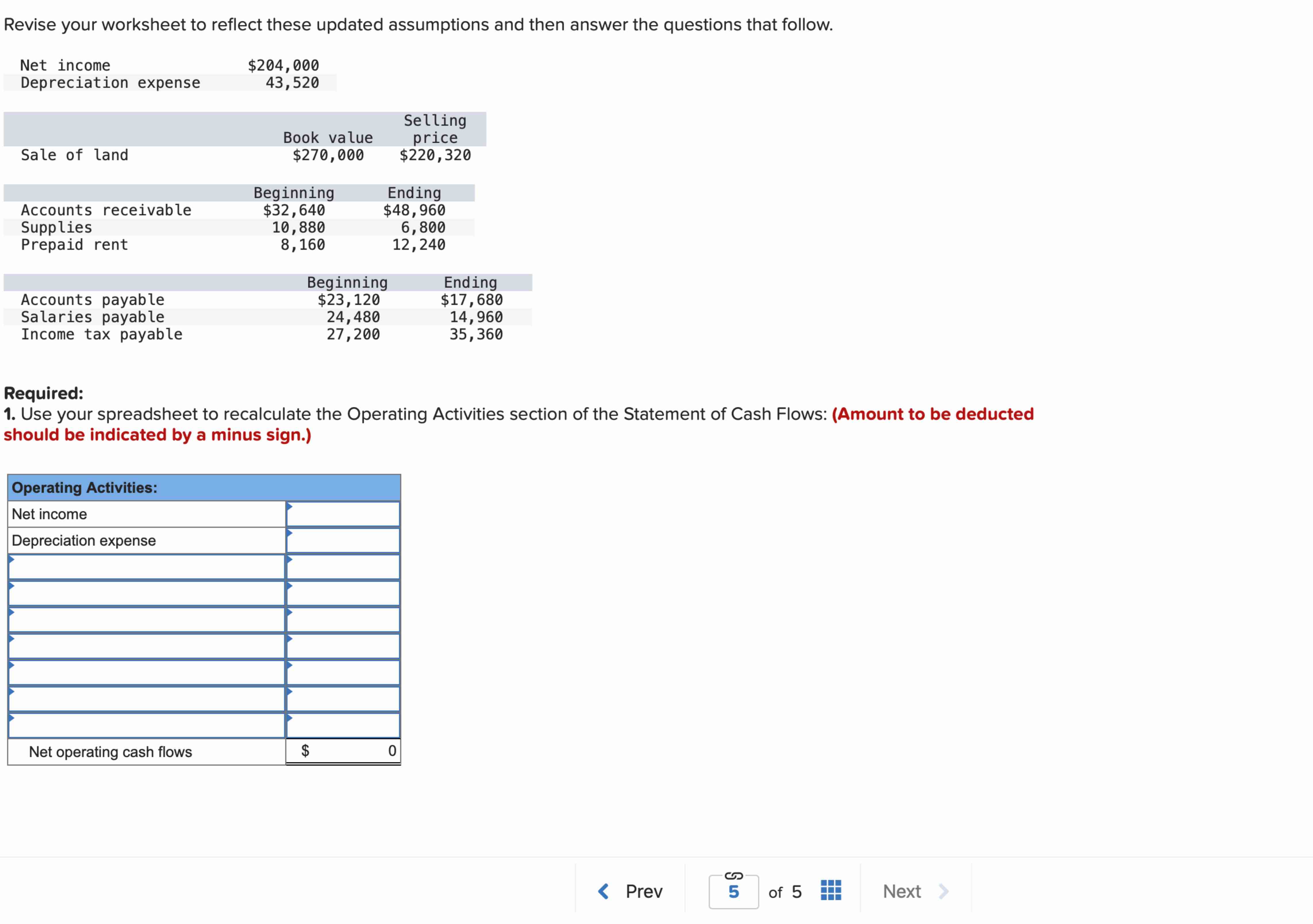 Solved Revise your worksheet to reflect these updated | Chegg.com