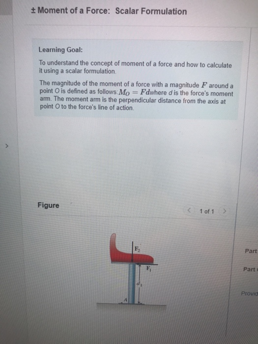 Solved Moment of a Force: Scalar Formulation Learning Goal: | Chegg.com