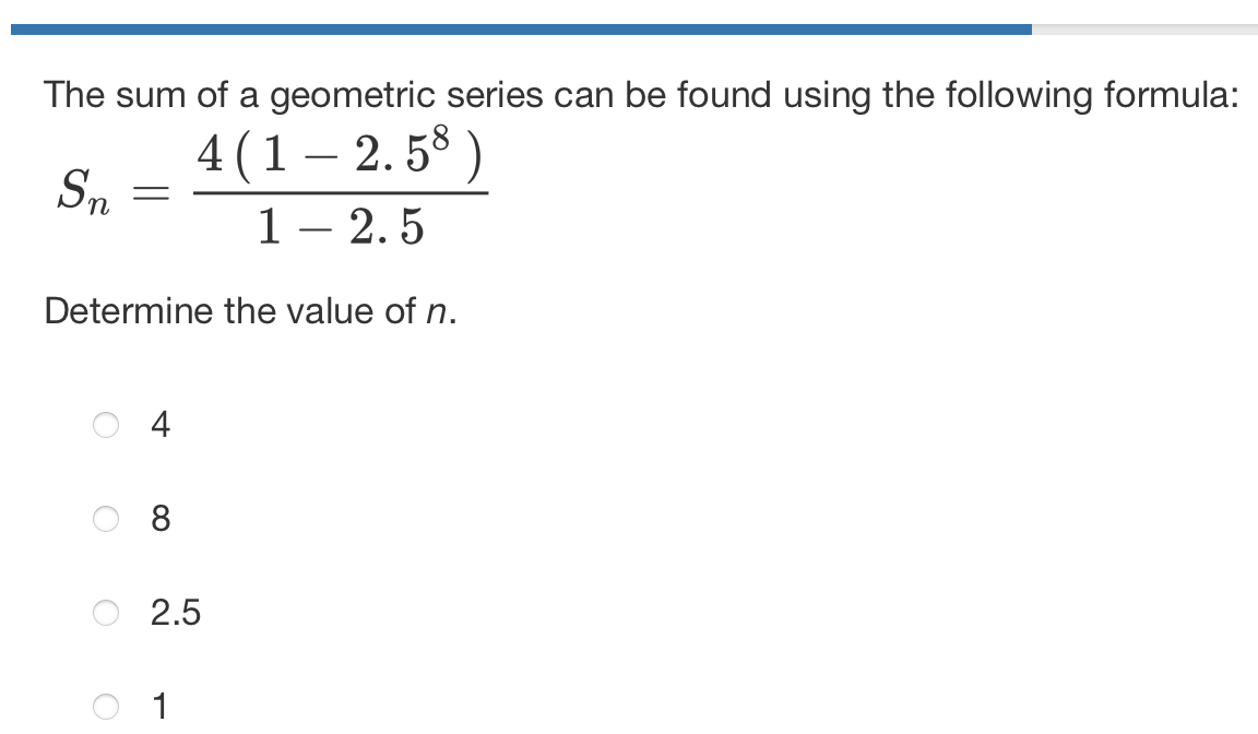 The sum of a geometric series can be found using the | Chegg.com