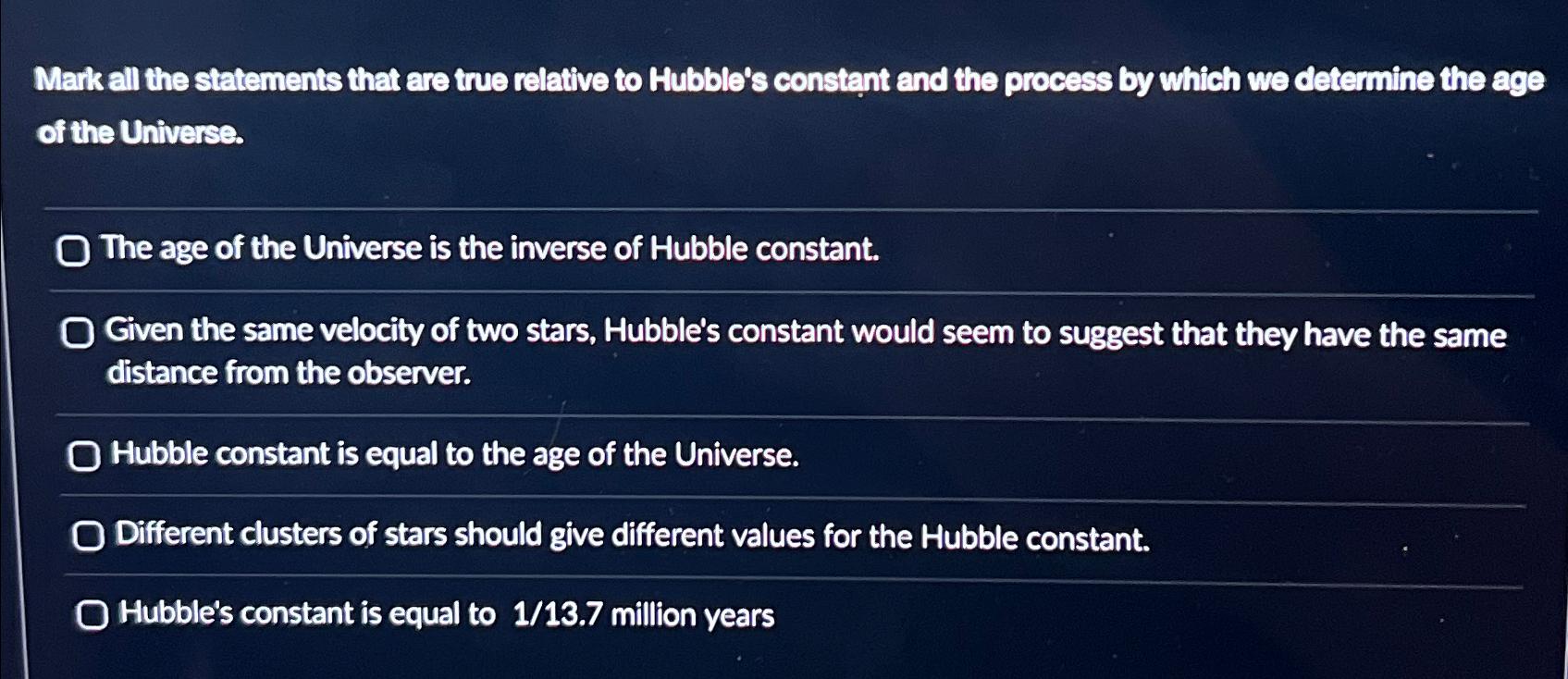 Solved Mark all the statements that are true relative to | Chegg.com