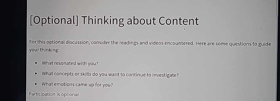 Solved [Optional] ﻿Thinking about ContentFor this optional | Chegg.com