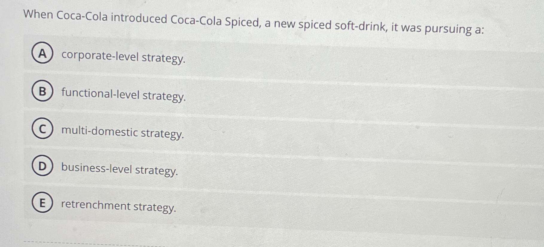 Solved When Coca-Cola introduced Coca-Cola Spiced, a new | Chegg.com