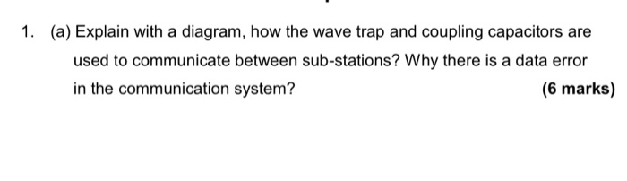 Solved 1. (a) Explain with a diagram, how the wave trap and | Chegg.com