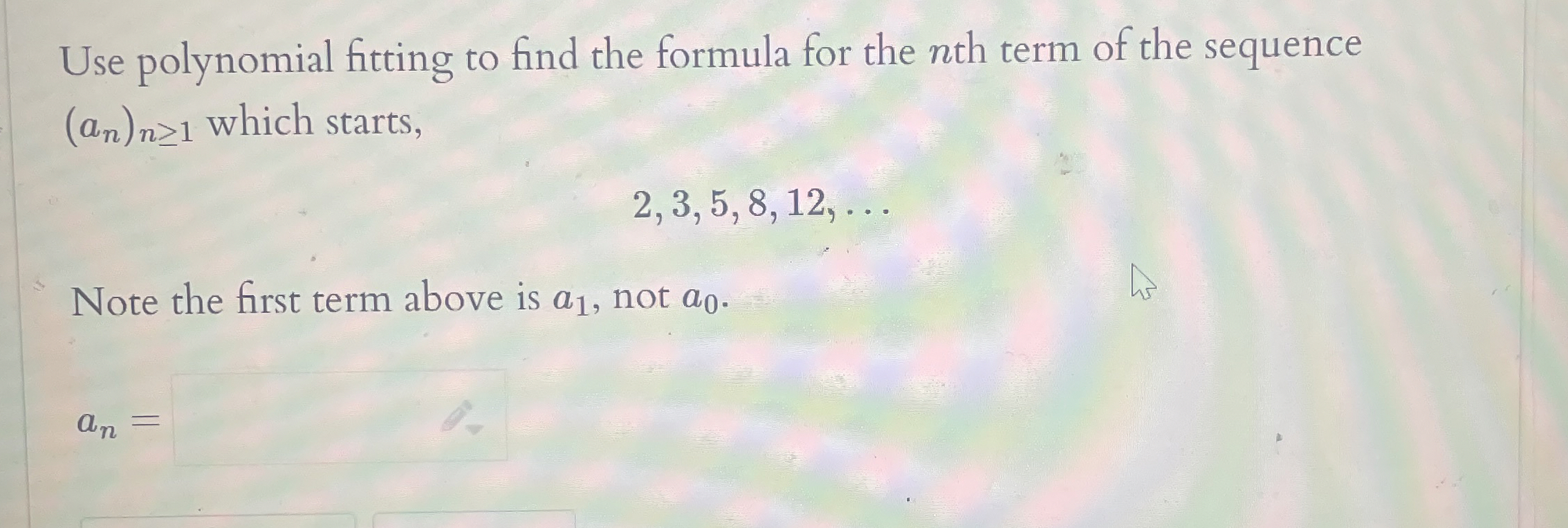 Solved Use polynomial fitting to find the formula for the | Chegg.com