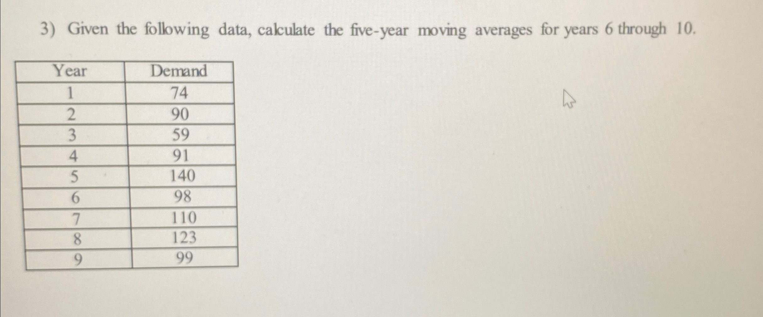 Solved Given the following data, calculate the five-year | Chegg.com