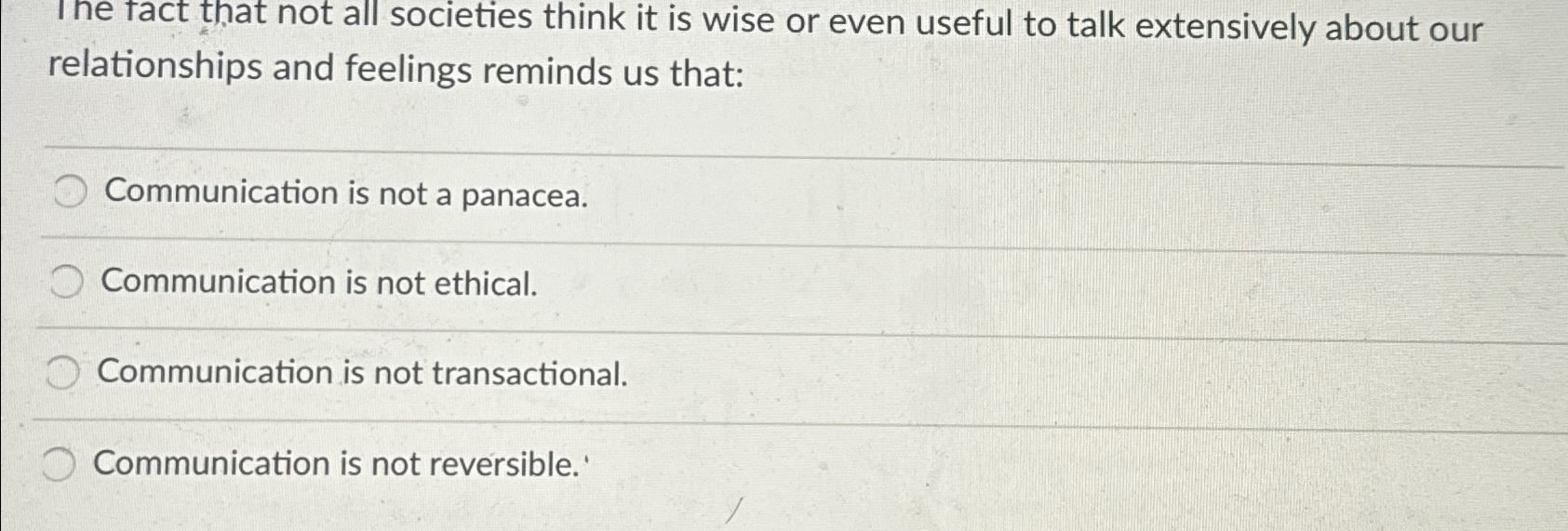 Solved The fact that not all societies think it is wise or | Chegg.com