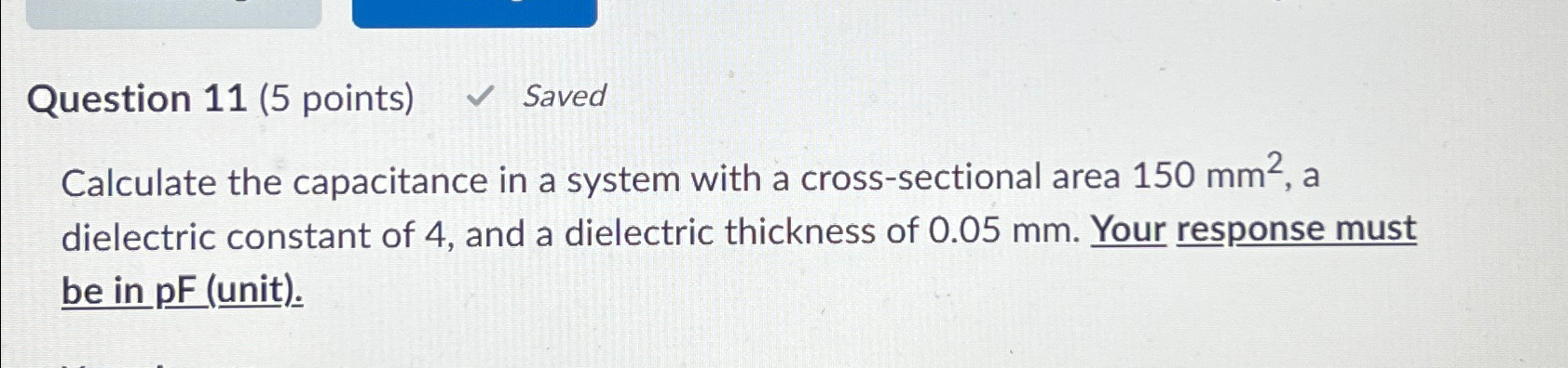 Solved Question 11 (5 ﻿points) ﻿SavedCalculate the | Chegg.com
