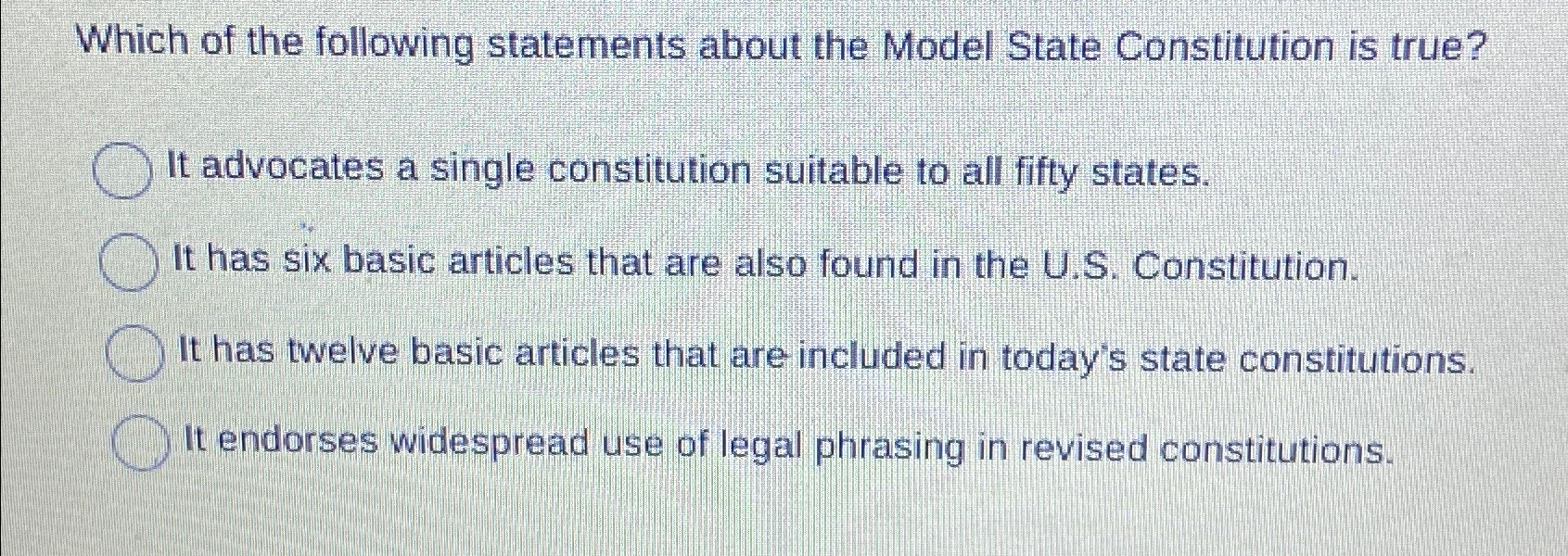 Solved Which of the following statements about the Model | Chegg.com