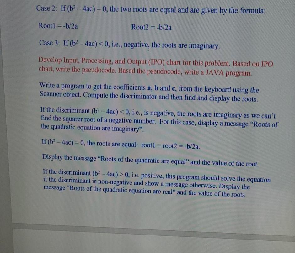 Solved Exam1: Programming Quadratic Equation Solver Problem | Chegg.com