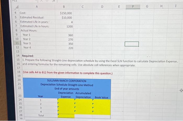 Solved 1. Prepare the following Straight-Line depreciation | Chegg.com