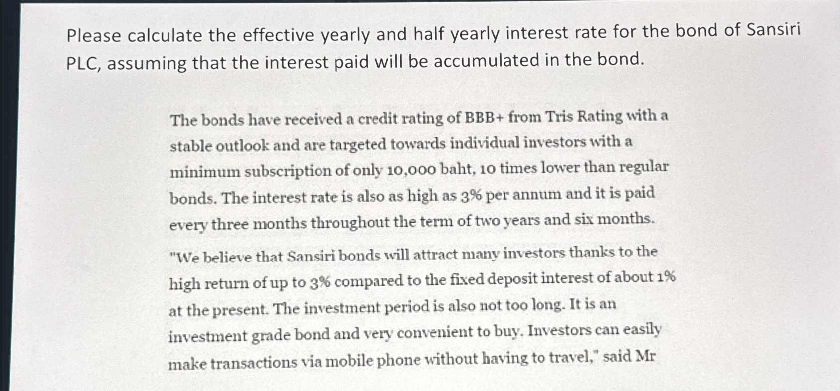 Solved Please calculate the effective yearly and half yearly | Chegg.com