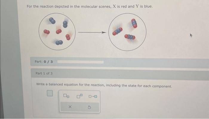 Solved For the reaction depicted in the molecular scenes, X | Chegg.com
