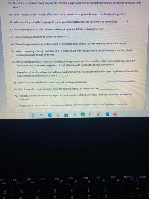 59. The first step upon receiving an assignment from | Chegg.com