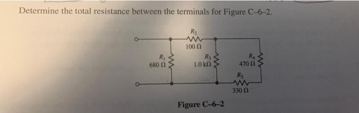 Solved Determine the total resistance between the terminals | Chegg.com