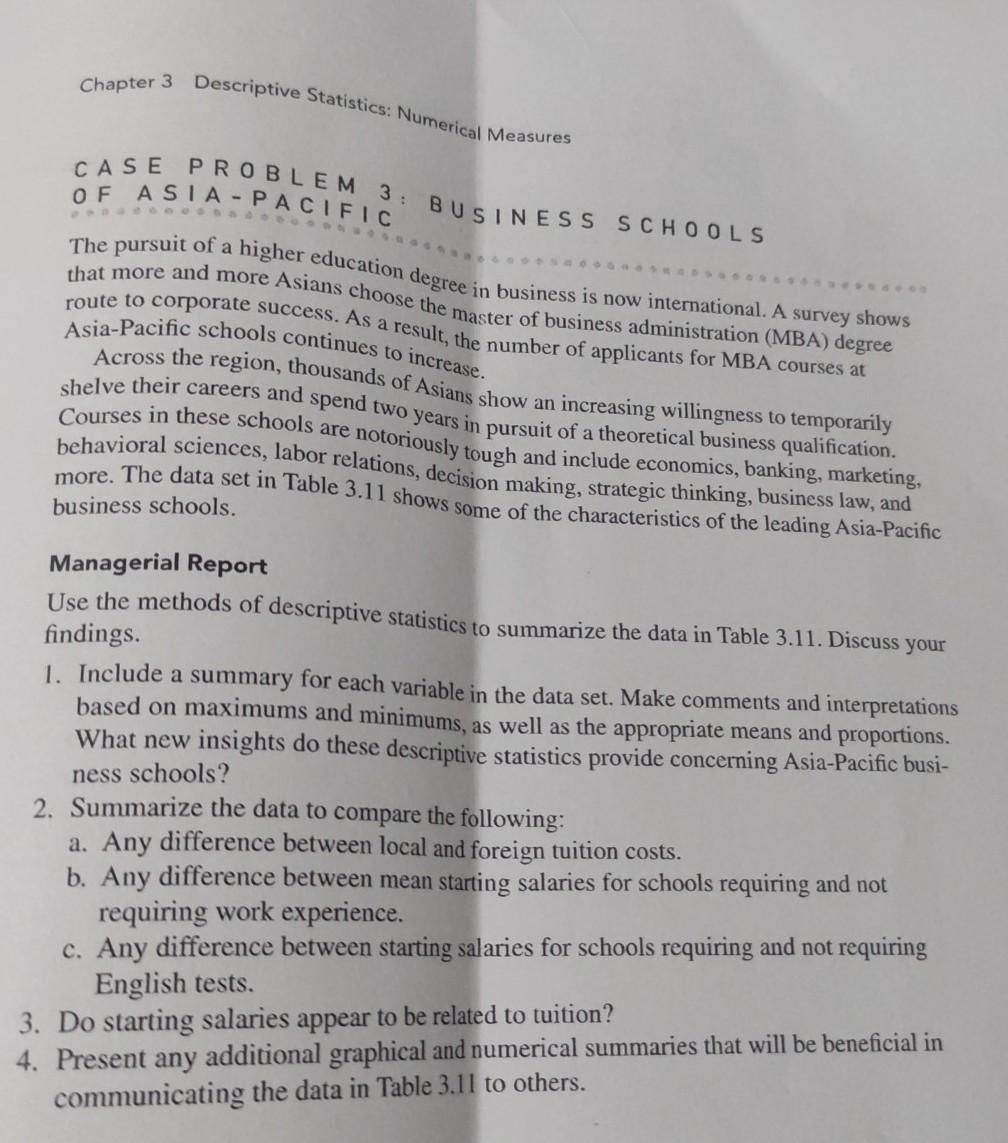 Solved Chapter 3 Descriptive Statistics: Numerical Measures | Chegg.com