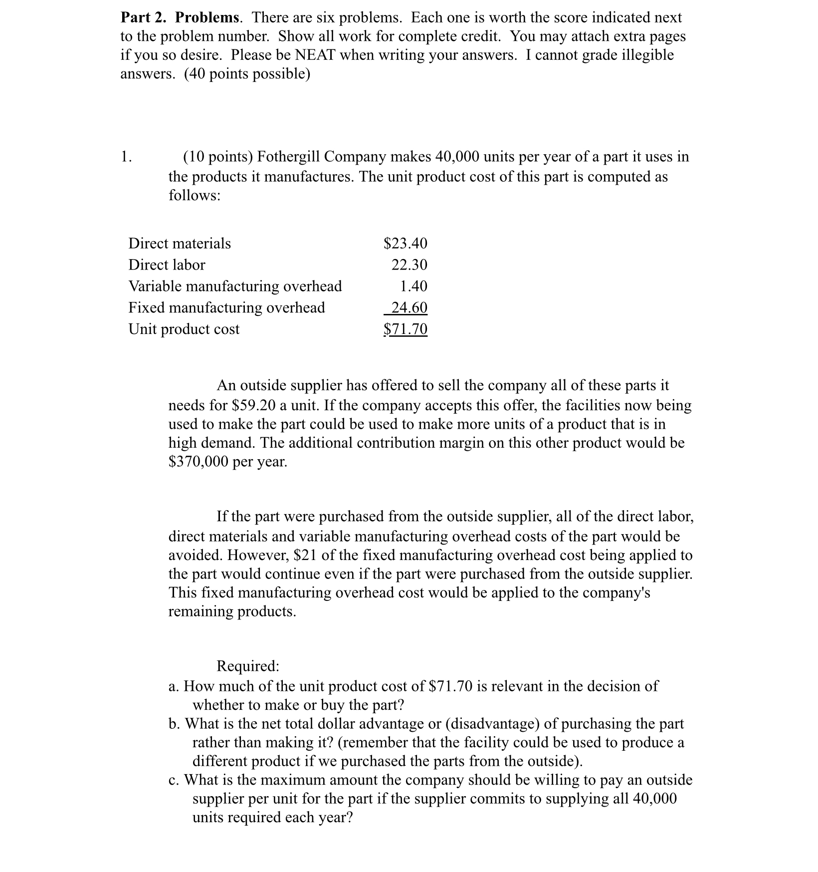 Solved Part 2. ﻿Problems. There are six problems. Each one | Chegg.com