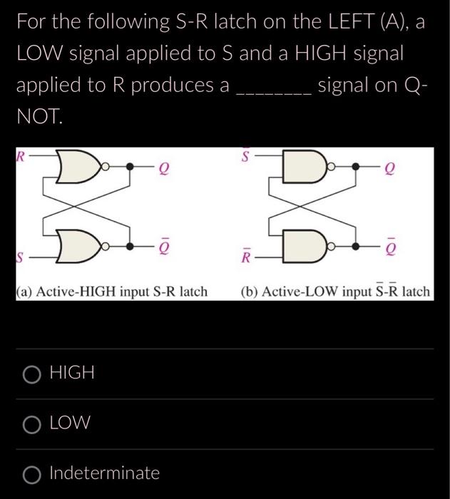 An Active-HIGH S-R latch can be formed using one | Chegg.com