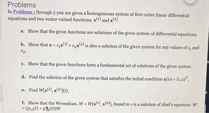 Solved Problems In Problems 1 through 6 you are given a | Chegg.com