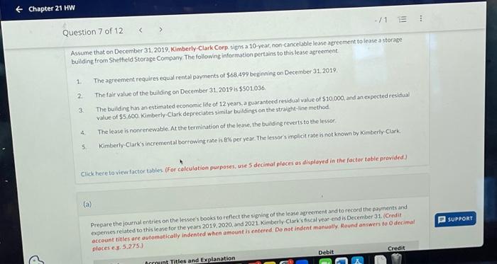 Solved Assume that on December 31, 2019, Kimberly-Clark Corp | Chegg.com