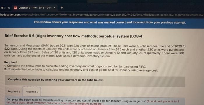 Solved Brief Exercise 8-6 (Algo) Inventory cost flow | Chegg.com