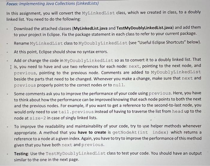 Solved In This Assignment You Will Convert The Mylinkedlist
