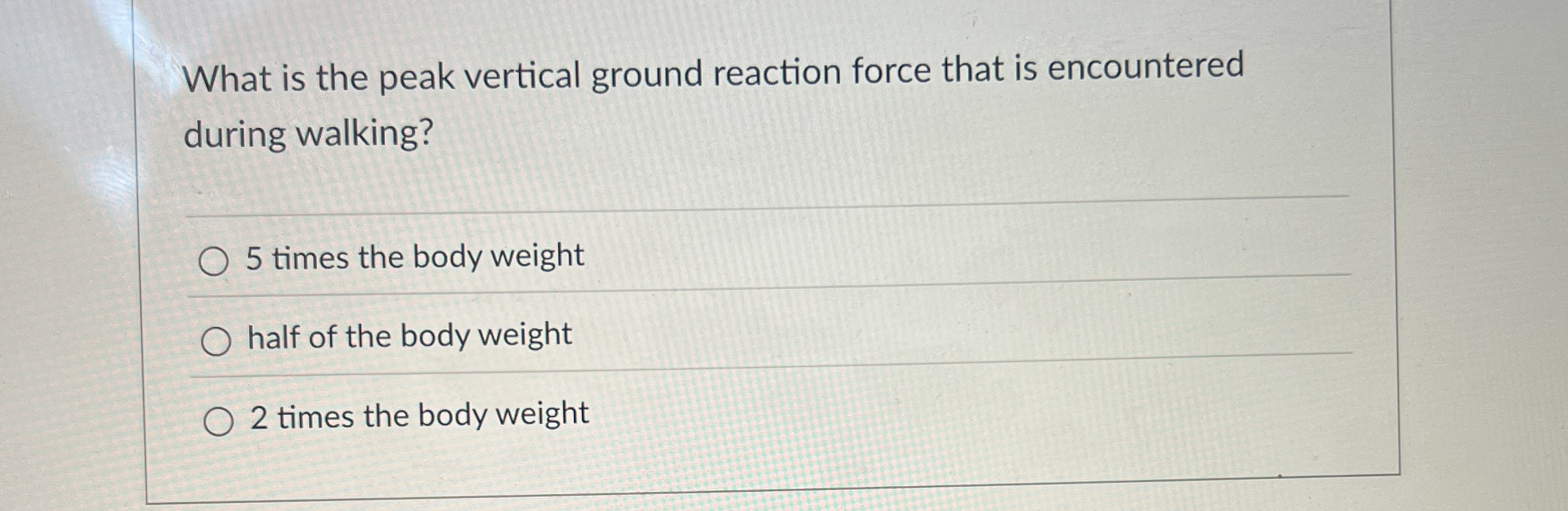 Solved What Is The Peak Vertical Ground Reaction Force That