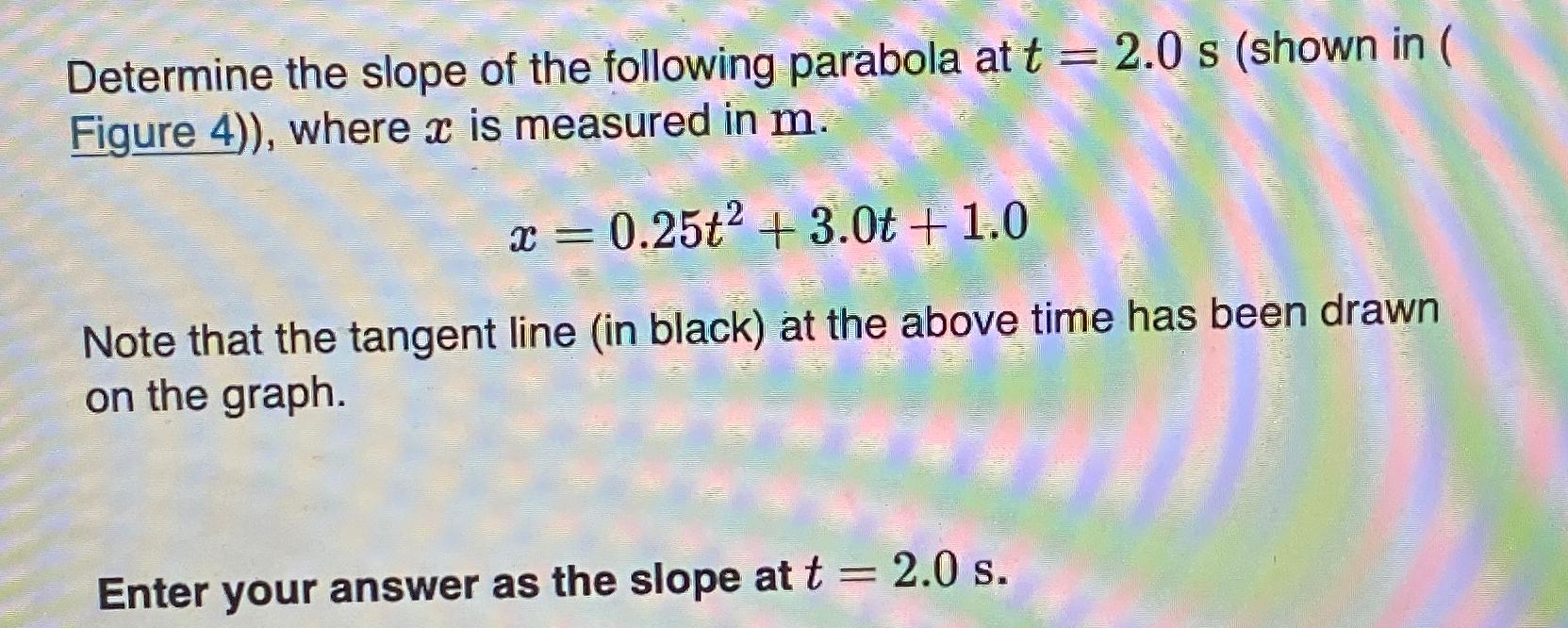 Solved Determine the slope of the following parabola at | Chegg.com