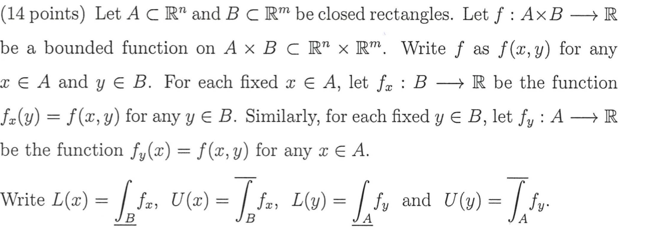 Solved (14 ﻿points) ﻿Let AsubRn ﻿and BsubRm ﻿be closed | Chegg.com
