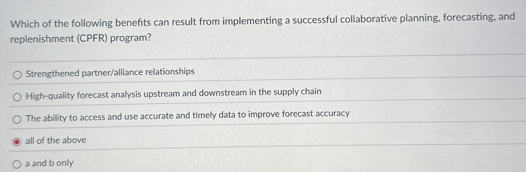 Solved Which of the following benefits can result from | Chegg.com
