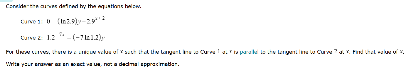 Solved Consider the curves defined by ﻿the equations | Chegg.com