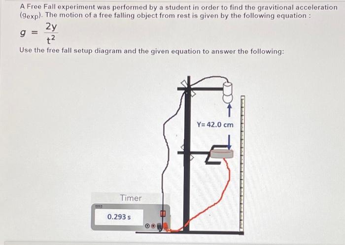 Solved A Free Fall experiment was performed by a student in | Chegg.com