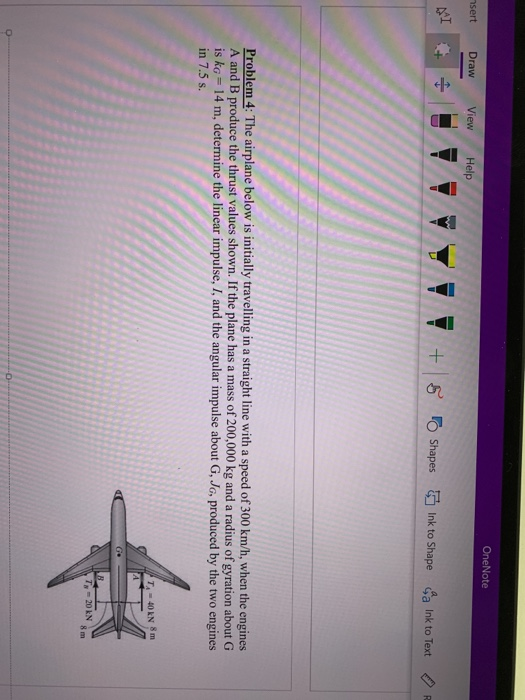 Solved OneNote sert Draw View Help NI + 5 Shapes 5 Ink to | Chegg.com