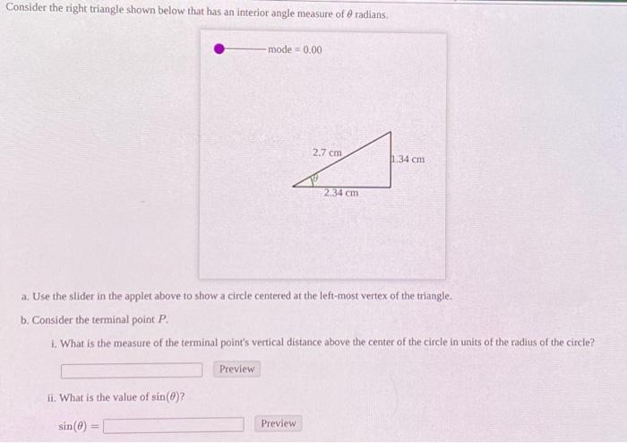 Solved Consider the right triangle shown below that had an | Chegg.com