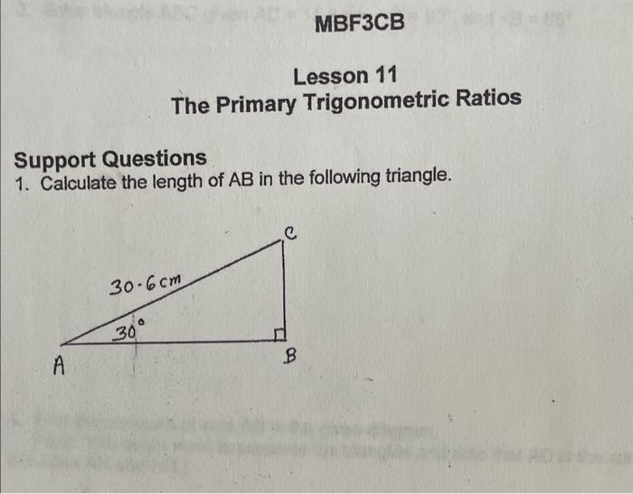 Solved Support Questions 1. Calculate the length of AB in | Chegg.com