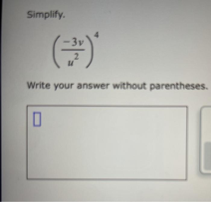 Solved Simplify. -3v 2. u Write your answer without | Chegg.com