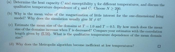 Problem 5.9. Computer simulation of the Ising chain | Chegg.com