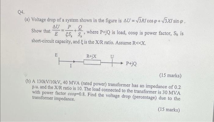 Solved 04. (a) Voltage drop of a system shown in the figure | Chegg.com