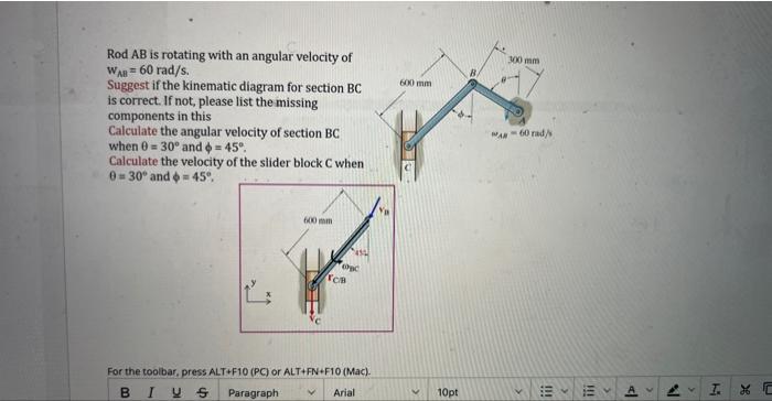 Solved Rod AB is rotating with an angular velocity of | Chegg.com