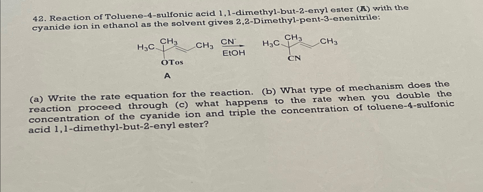 Solved Reaction of Toluene-4-sulfonic acid | Chegg.com