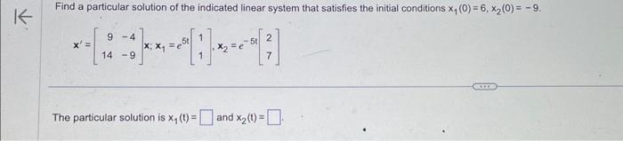 Solved Find a particular solution of the indicated linear | Chegg.com