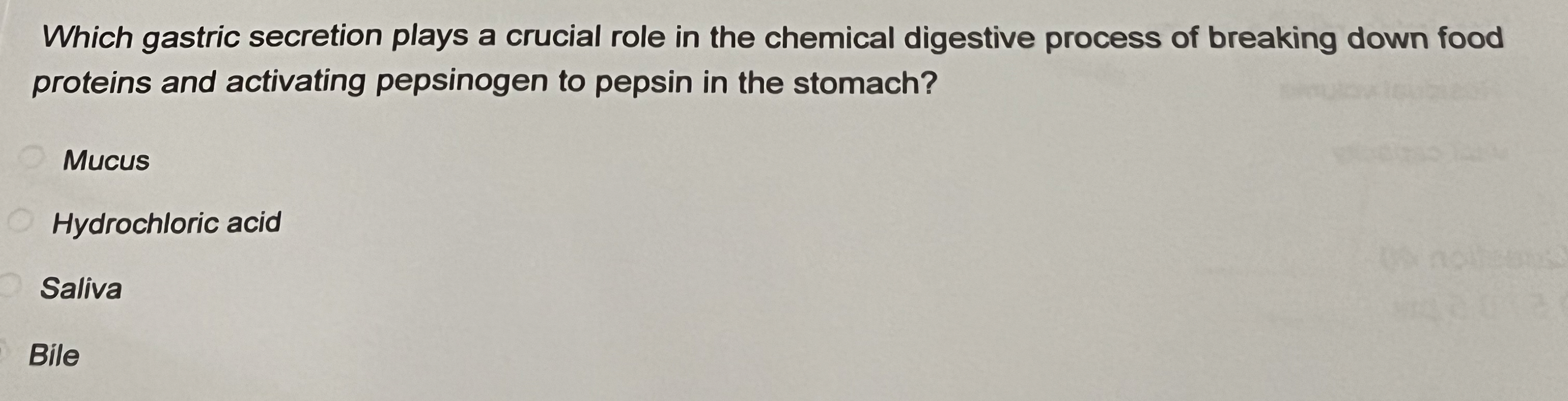 Solved Which gastric secretion plays a crucial role in the | Chegg.com