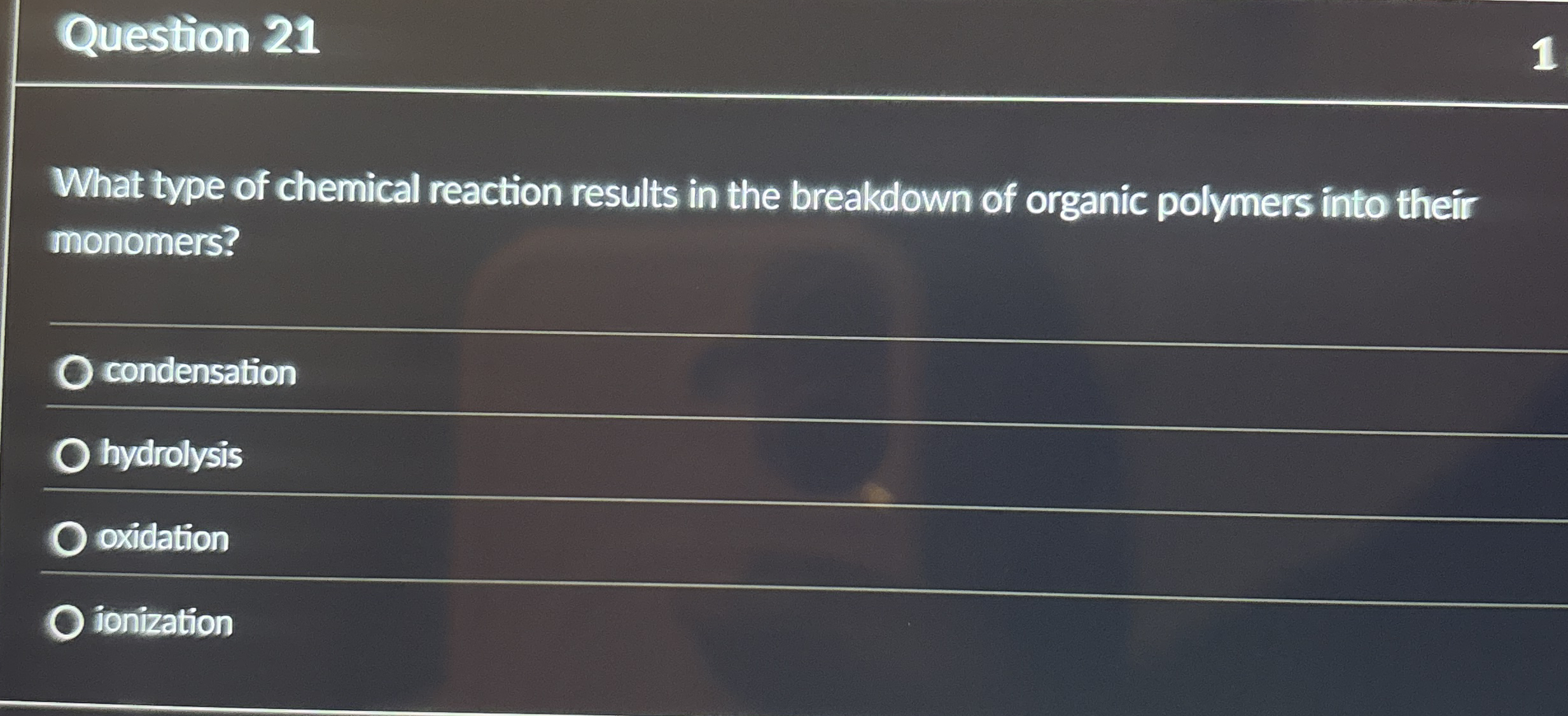 Solved Question 211What type of chemical reaction results in | Chegg.com