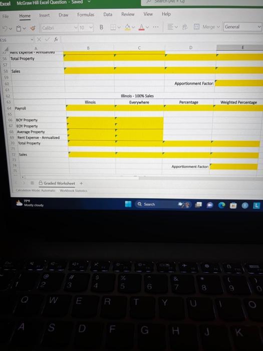 Excel McGraw Hill Excel Question - Saved File Home | Chegg.com