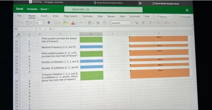 2.1 Excel Activity 1 - Frequency and Percent | Chegg.com